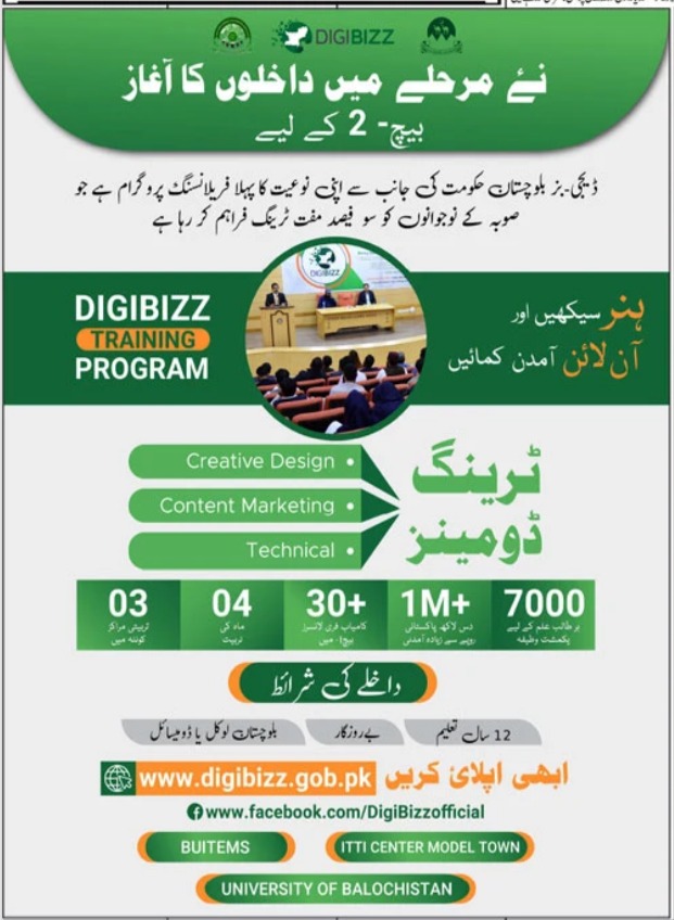 Digibizz Training Program Admissions Open 2022 Result.pk
