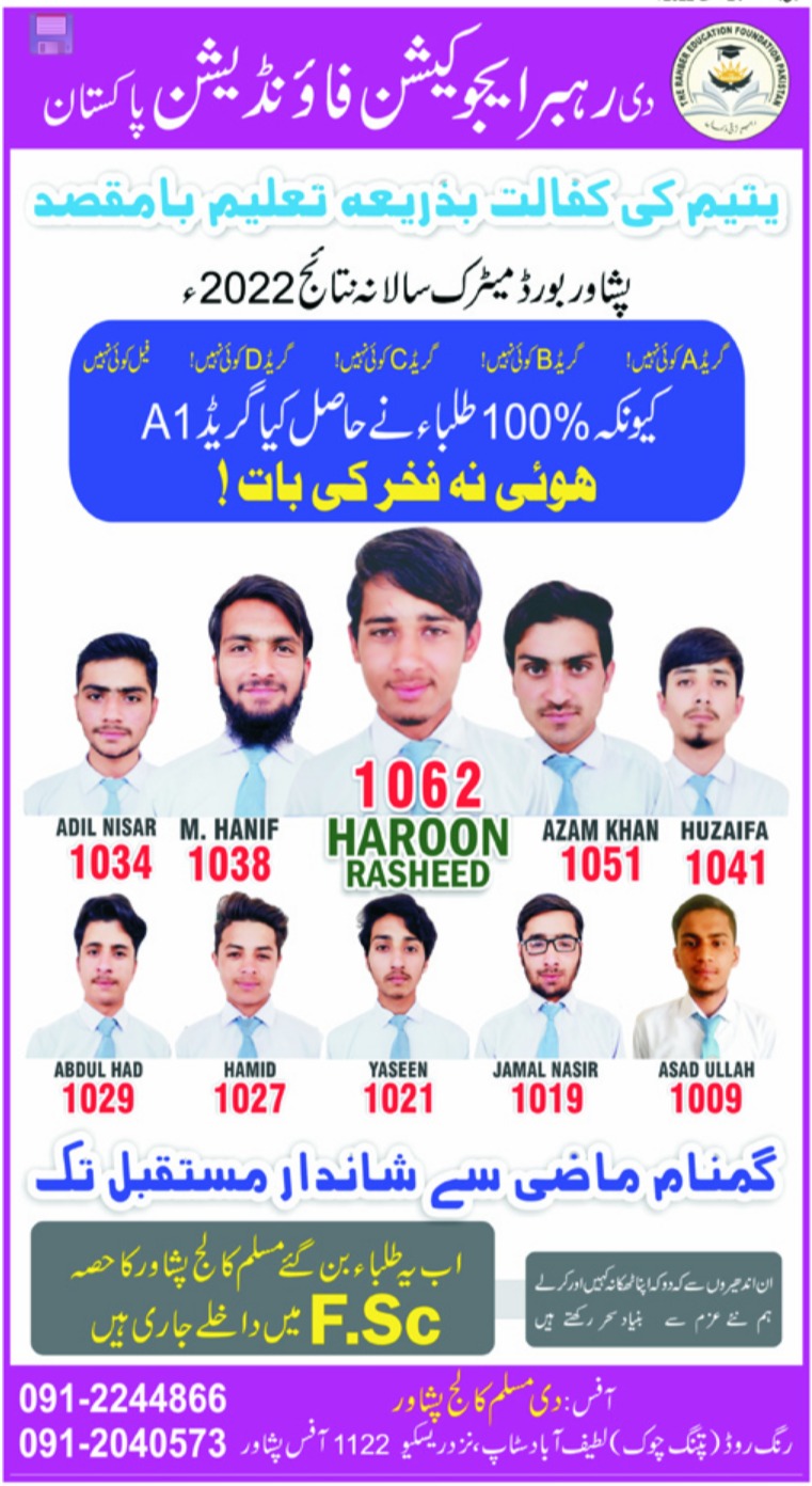 The Rehbar Education Foundation Pakistan Admissions 2022 Open Result.pk