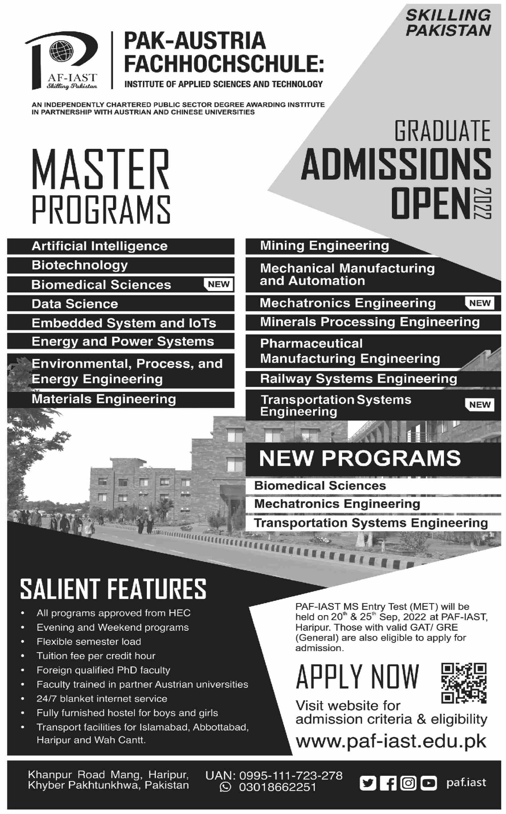 Pak Austria Fachhochschule Admissions 2022 Result.pk