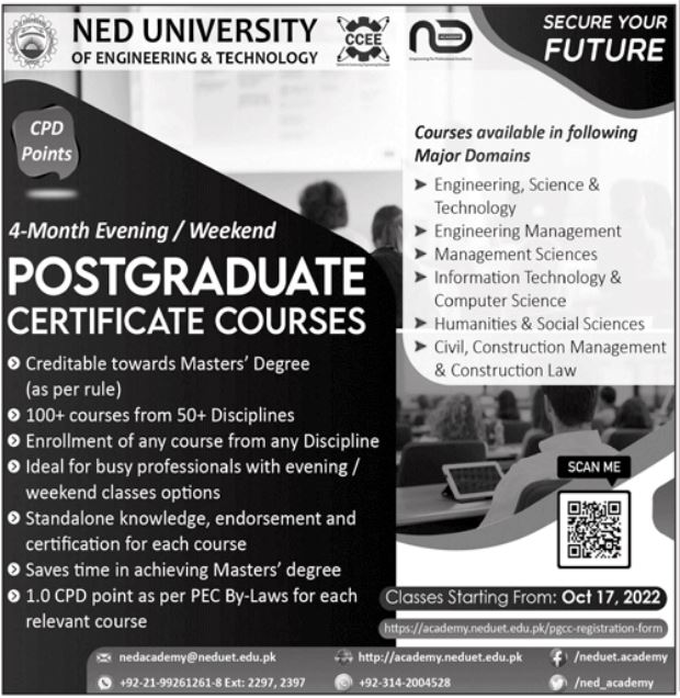 MS and MSC Programs Admissions in NED University Result.pk