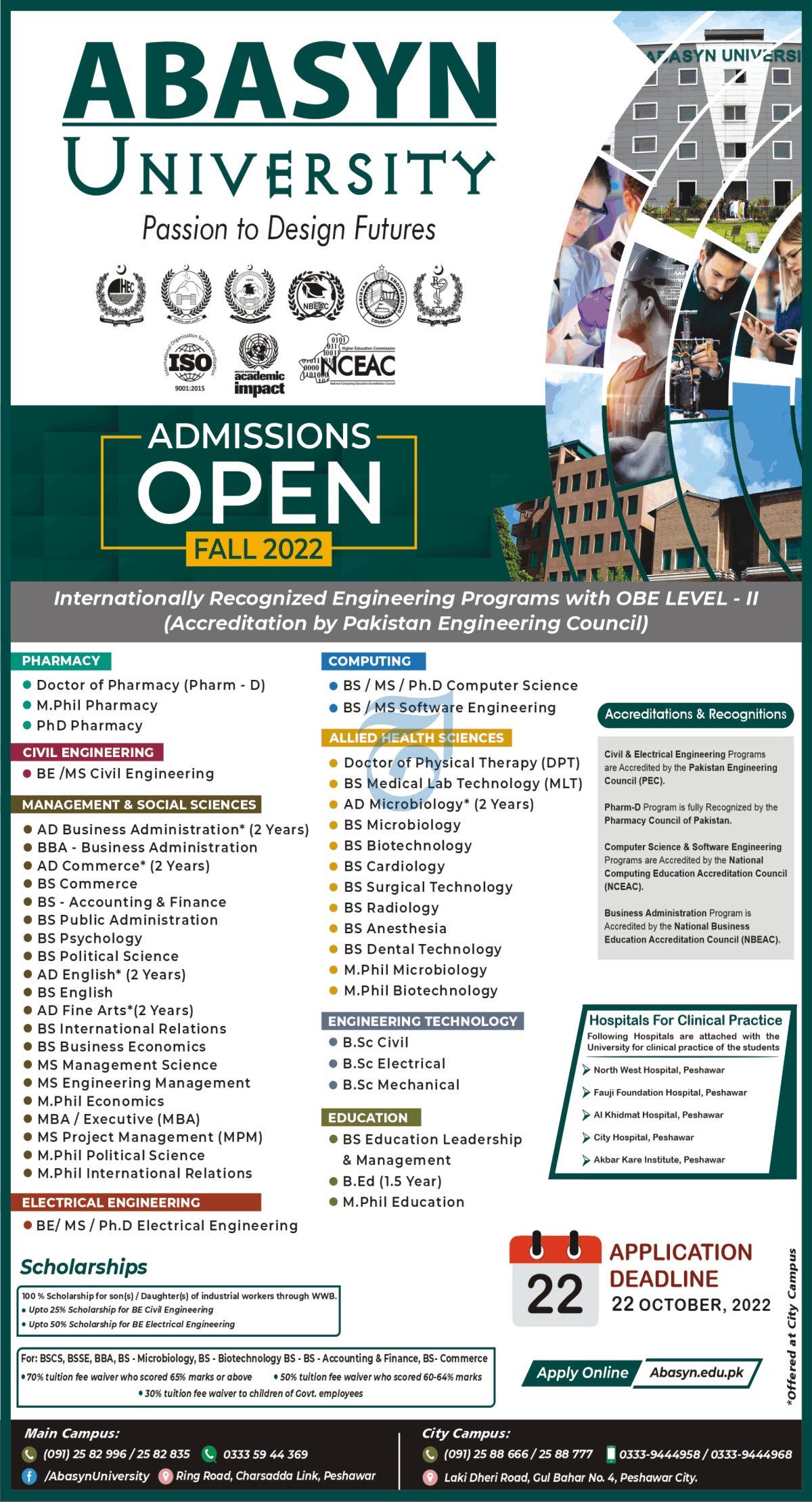 Abasyn University Admission open 2022 Result.pk Abasyn University Admission open 2022 Result.pk