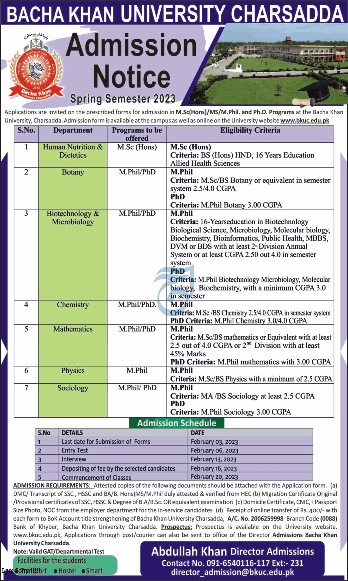 BKUC MPhil and PhD Admission Spring 2023 Result.pk