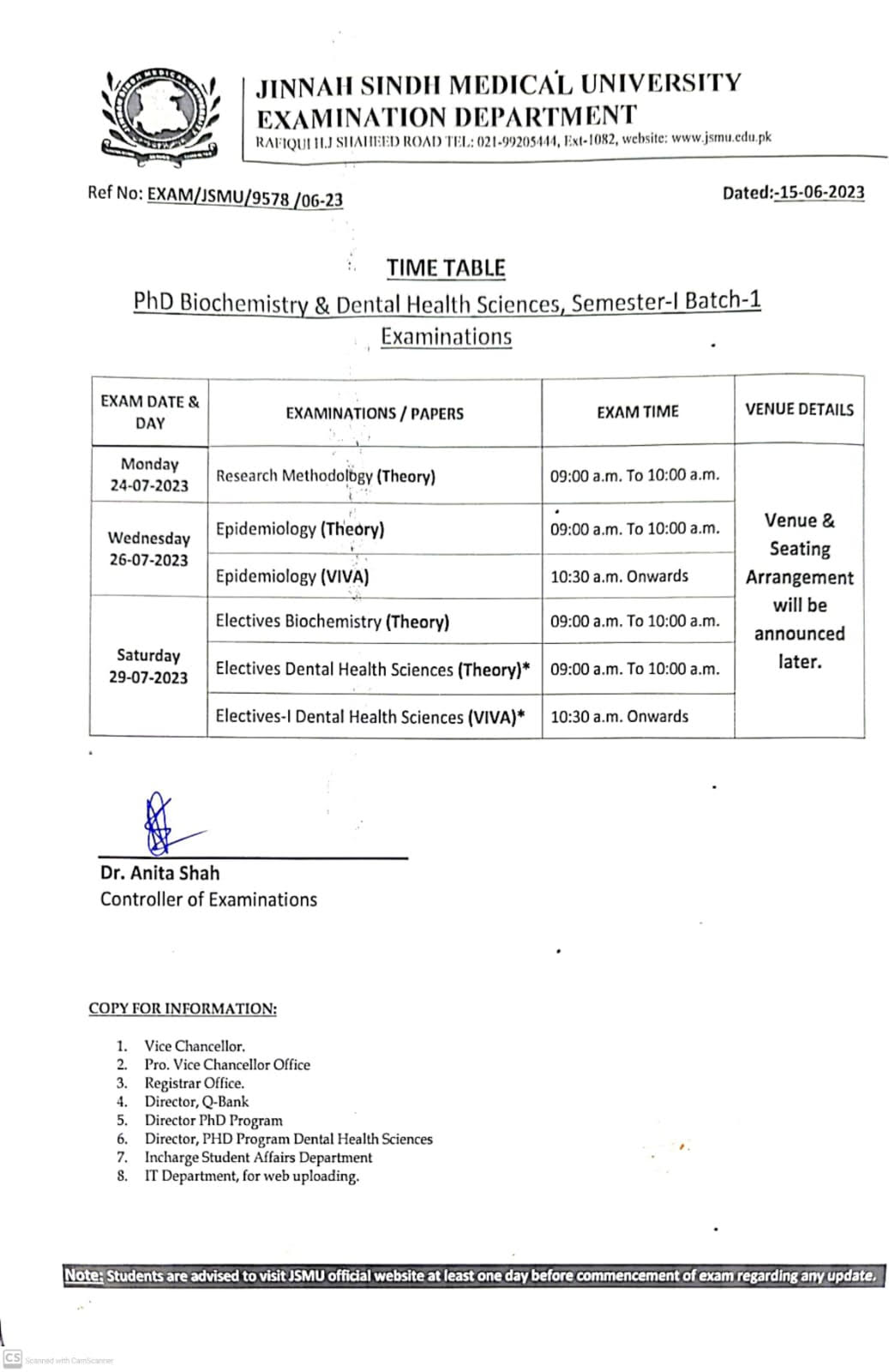 JSMU PhD Biochemistry and Dental Health Science 1st Semester Exam ...