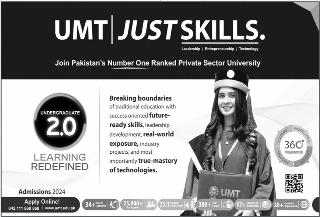UMT University of Management and Technology Courses Admission 2024 ...