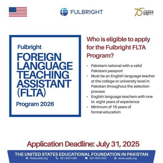Fulbright FLTA Program 2026 Schedule Announced Result.pk