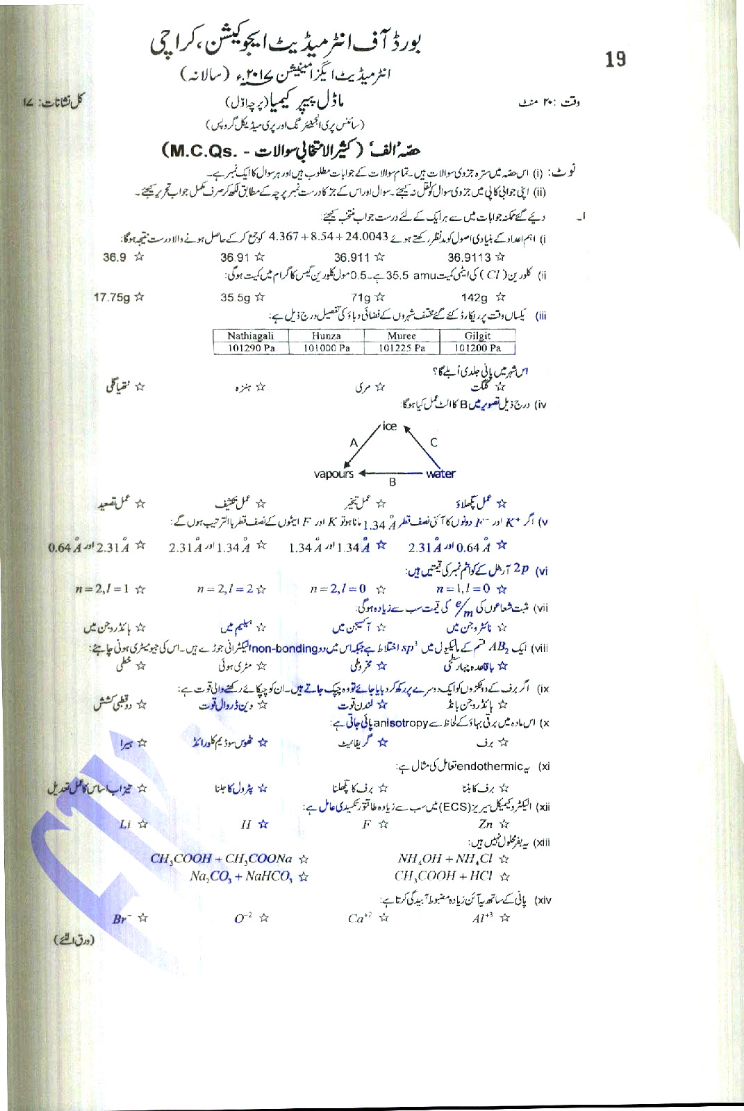 BIEK Karachi Board Model Papers 2025 Inter Part 1 2, HSSC, FA, FSC ...
