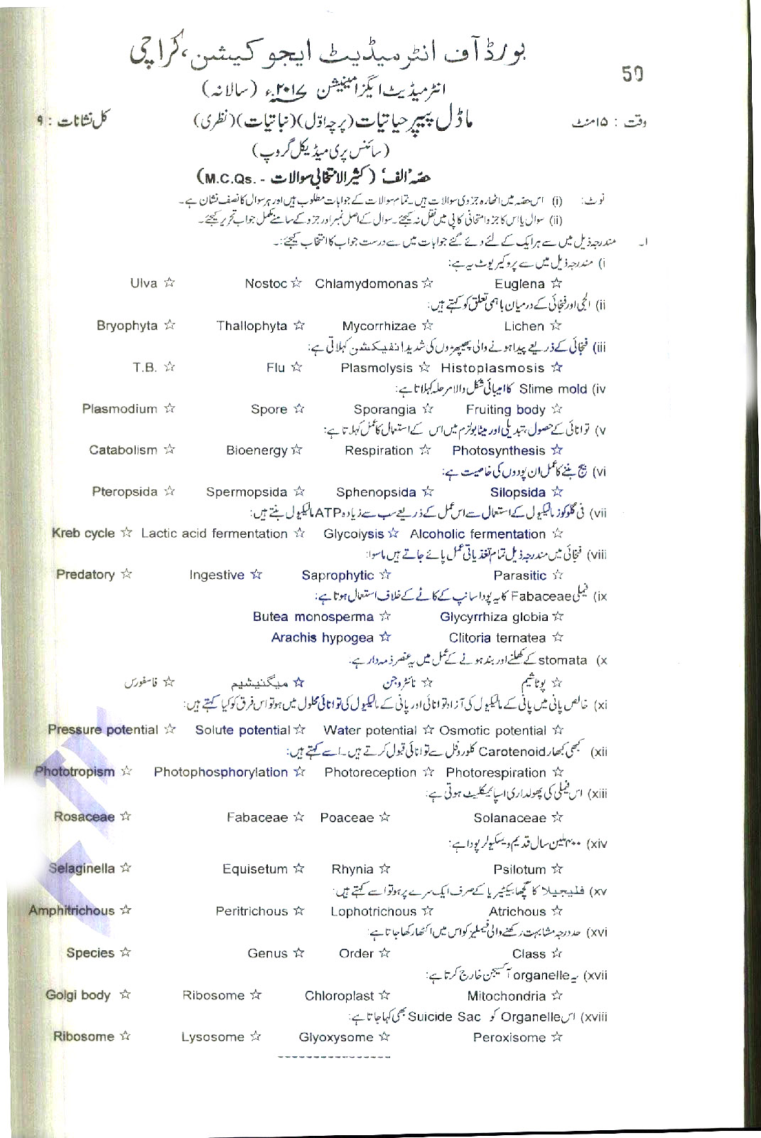 BIEK Karachi Board Model Papers 2025 Inter Part 1 2, HSSC, FA, FSC ...