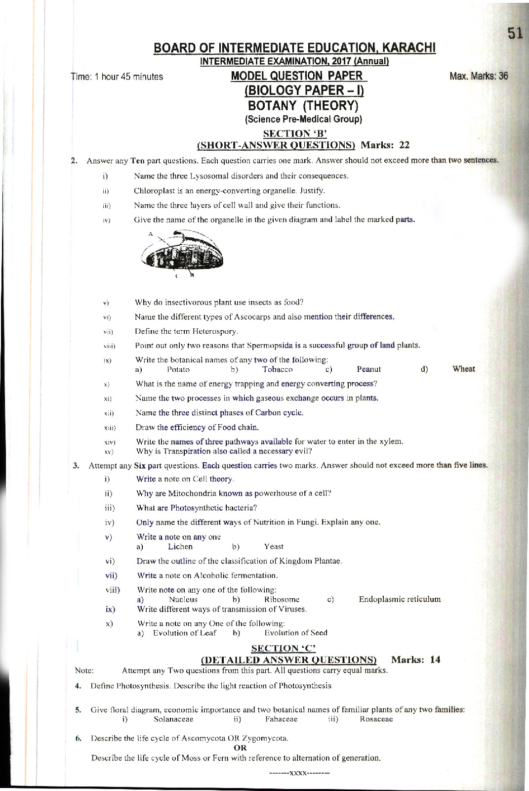 BIEK Karachi Board Model Papers 2025 Inter Part 1 2, HSSC, FA, FSC ...