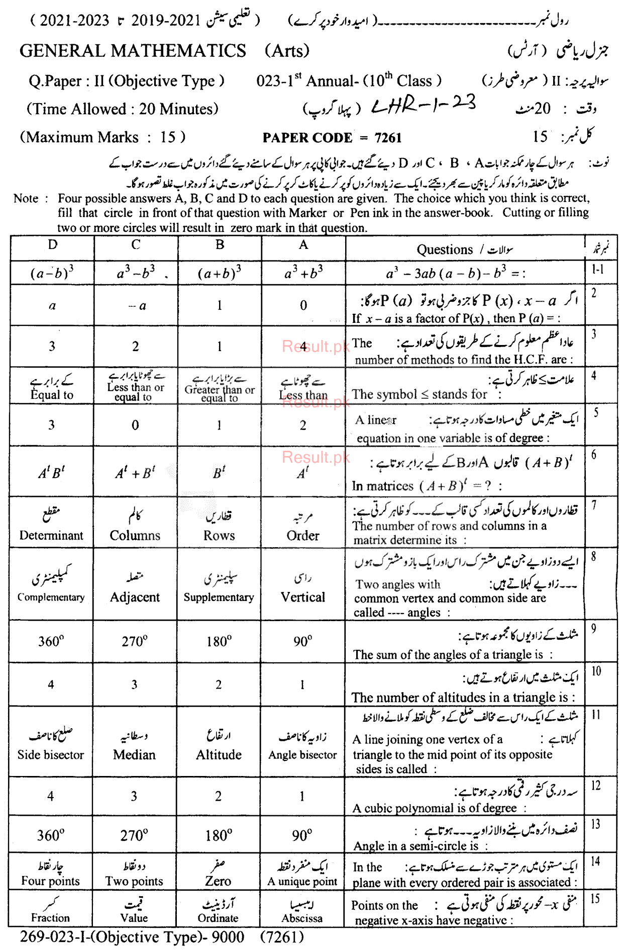 BISE Lahore Board Past Papers 2024 Matric, SSC Part 1 & 2, 9th & 10th ...