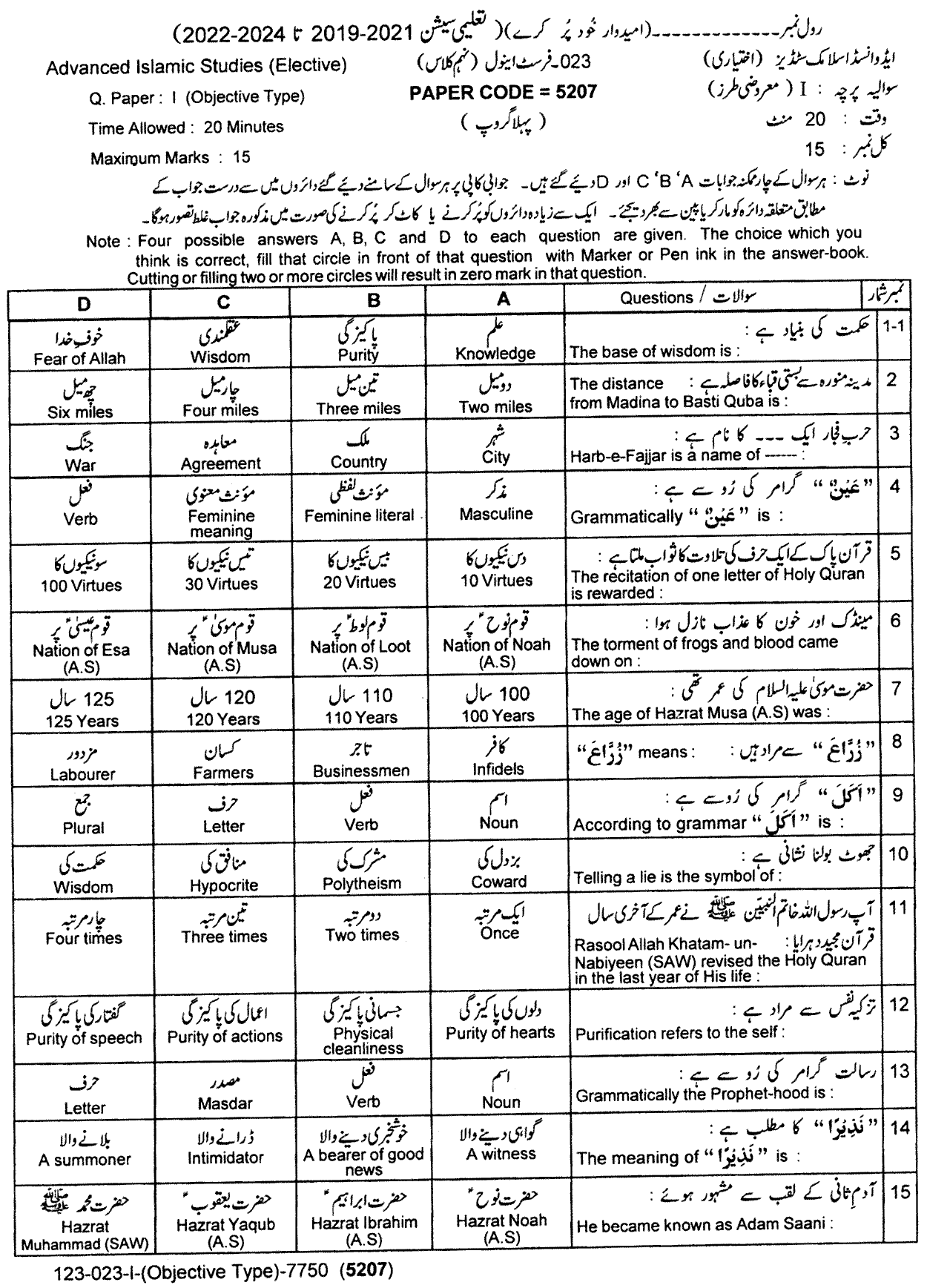 BISE Lahore Board Past Papers 2024 Matric, SSC Part 1 & 2, 9th & 10th ...