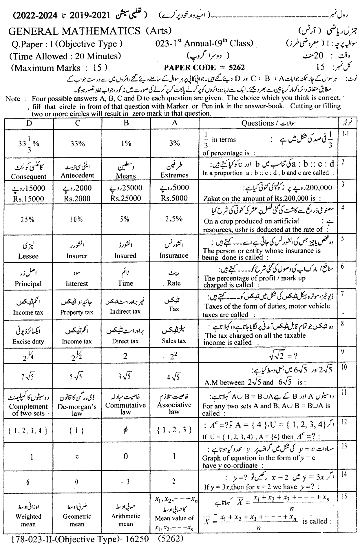BISE Lahore Board Past Papers 2024 Matric, SSC Part 1 & 2, 9th & 10th ...